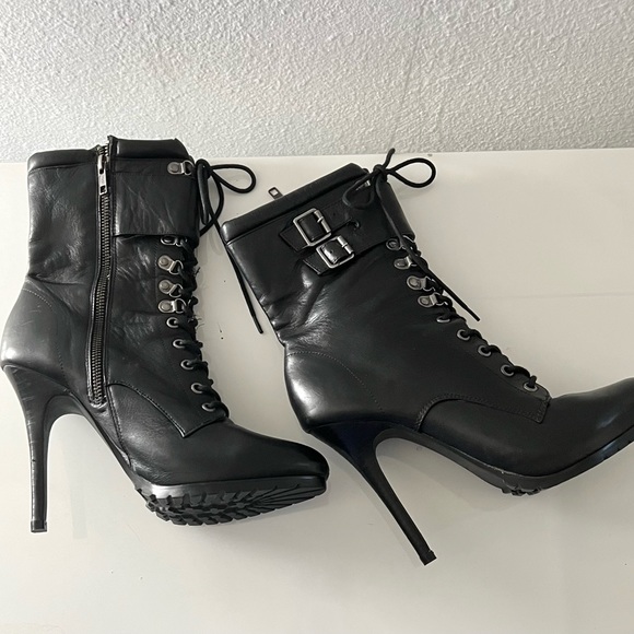 Aldo | Shoes | Aldo High Heel Combat Boots Sz 4 | Poshmark